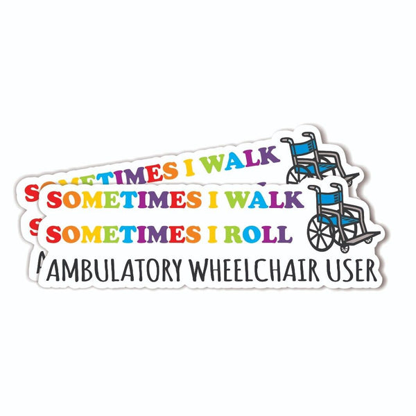 Ambulatory Wheelchair User Fun Bright Sticker x2 – GraphicMonster